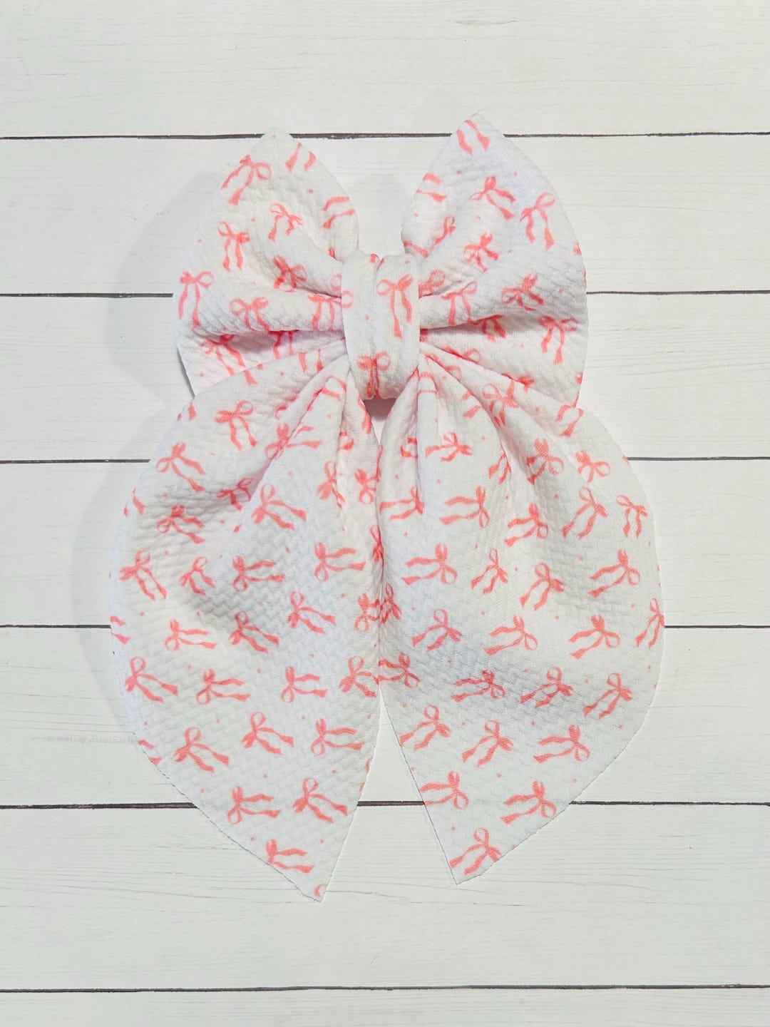 Pink Bow Long-tailed Hair Bow Clip - Etsy