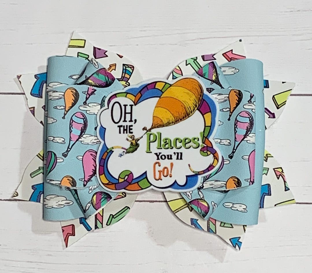 Oh the Places You’ll Go Dr Seuss Read Across America Hair Bow Clip - Etsy