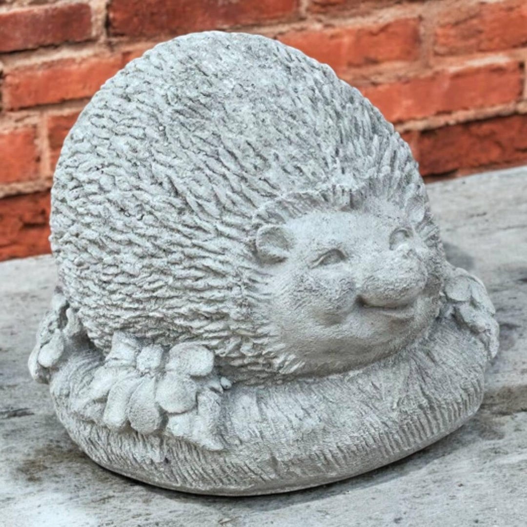 5' Hedgehog Garden Figure, Outdoor Animal Idea, Concrete Hedgehog Art ...
