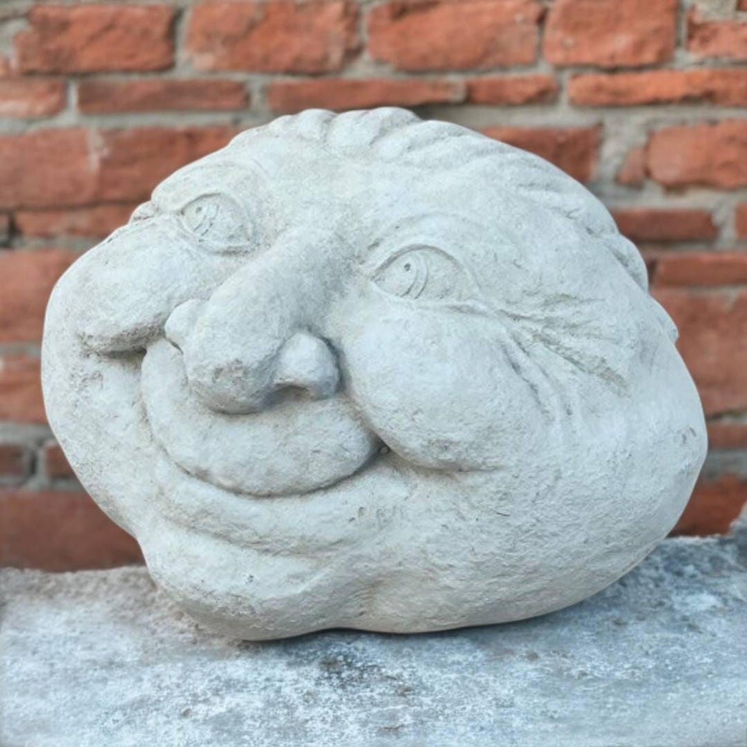 5" Lawn Grandma Figure, Garden Rock Statue, Outdoor Ornament, Backyard ...