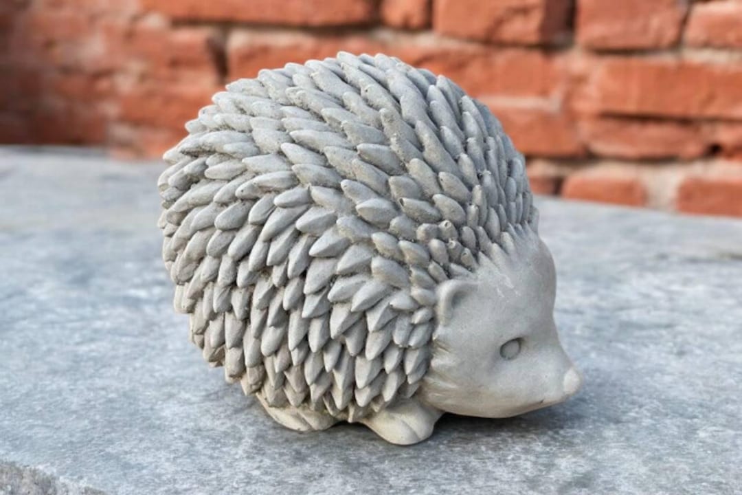 6' Outdoor Hedgehog Sculpture, Concrete Forest Animal Statue, Garden ...