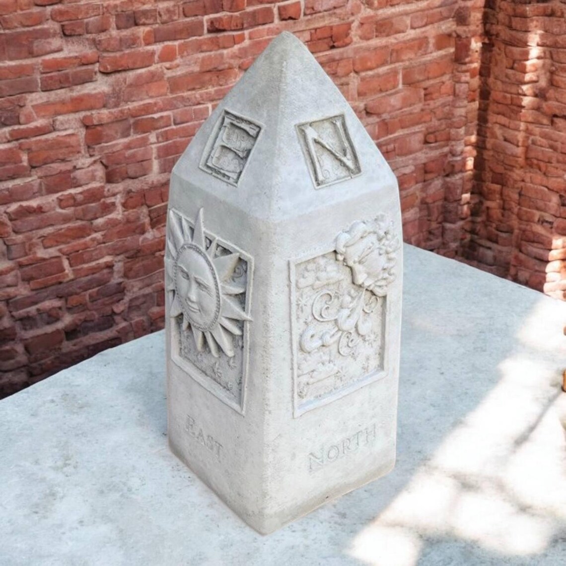 18" Seasonal Marker Sculpture, Lawn Stone Ornament, Garden Rock Decor ...