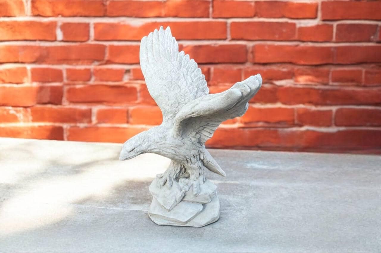 13" Large Eagle Sculpture, Cement Bird Statue, Stone Eagle Decor, Yard ...