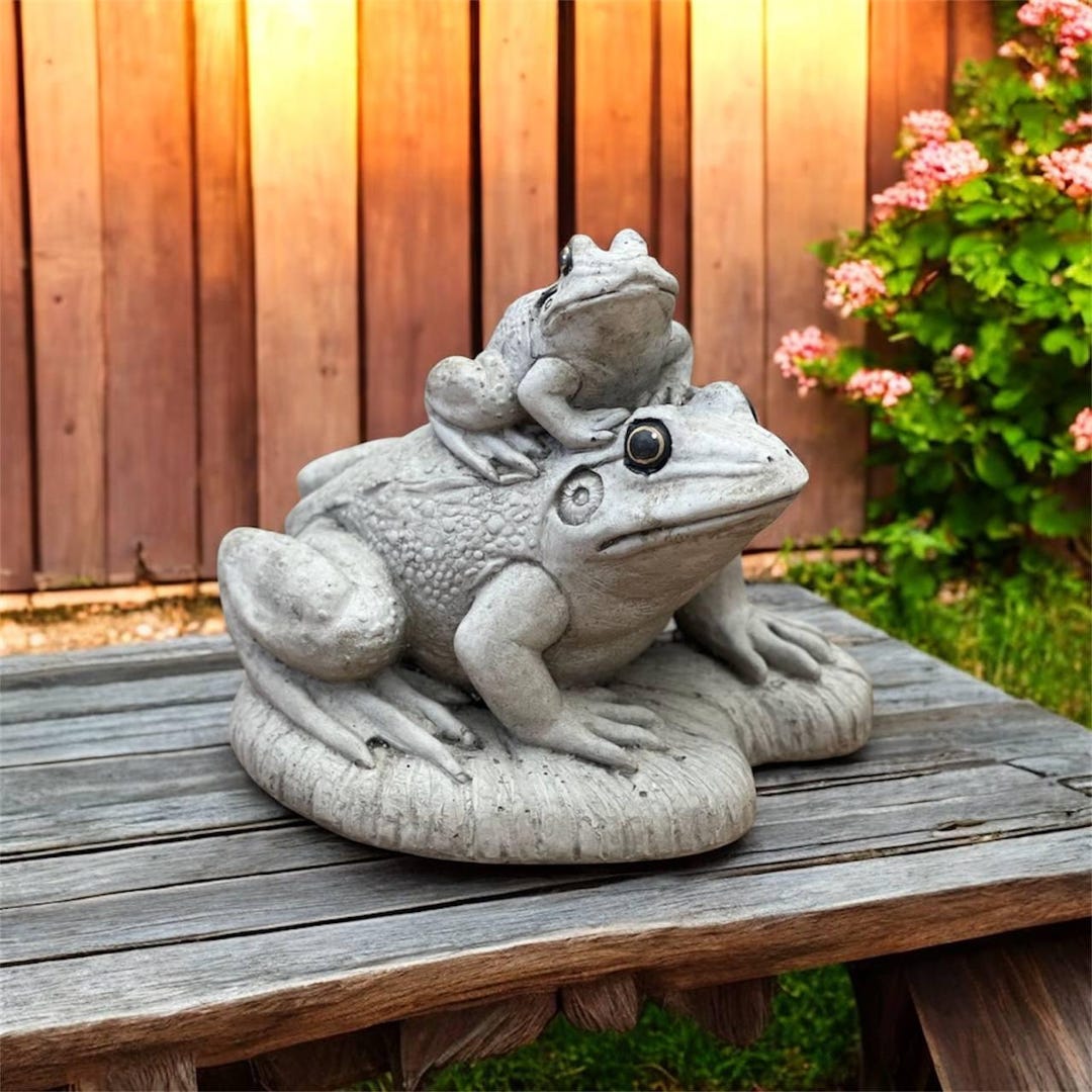 8'' Outdoor Frogs Sculpture, Yard Toads Figure, Lawn Frogs Decoration ...