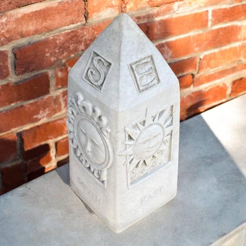 18" Seasonal Marker Sculpture, Lawn Stone Ornament, Garden Rock Decor ...