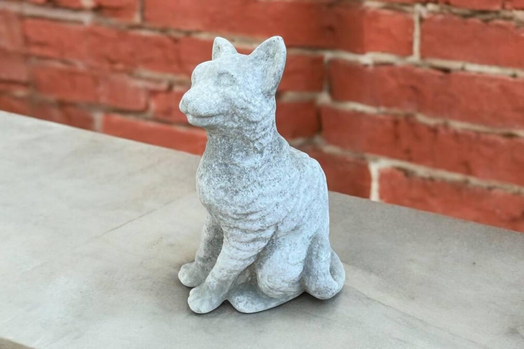 13' Sitting Cat Figure, Beton Pet Lover Gift, Kitten Garden Decor, Pet ...