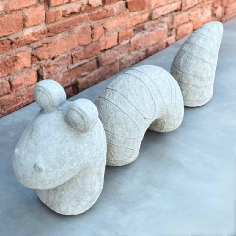 9" Garden Worm Figure, Lawn Nature Ornament, Earthworm Yard Idea ...