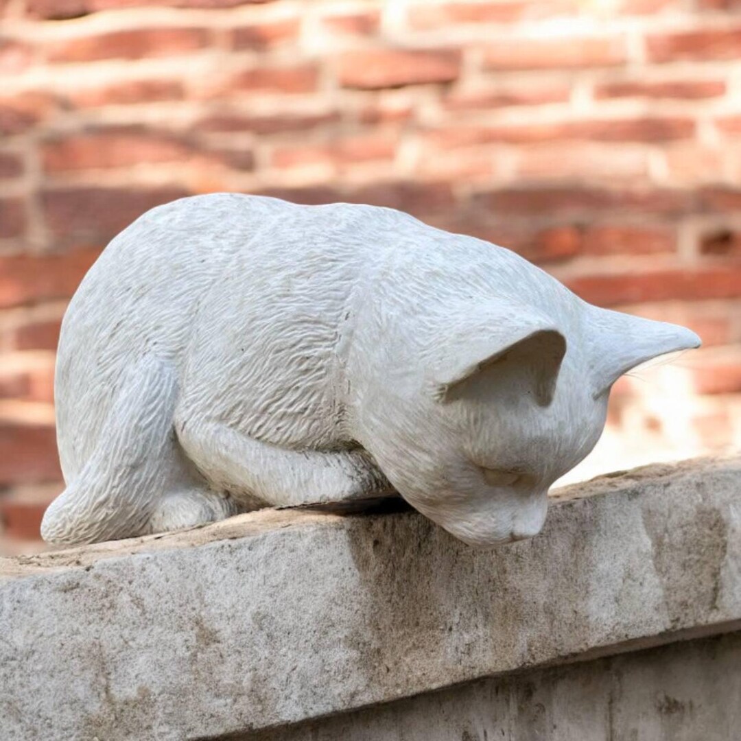 5" Concrete Cat Figure, Lawn Kitten Idea, Outdoor Cat Decor, Garden ...
