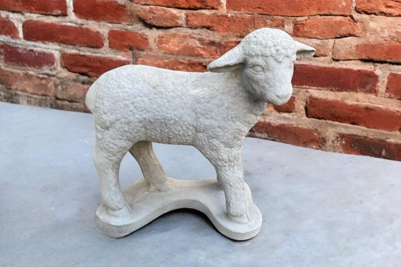12" Outside Lamb Figure, Garden Sheep Decoration, Yard Farm Animal ...