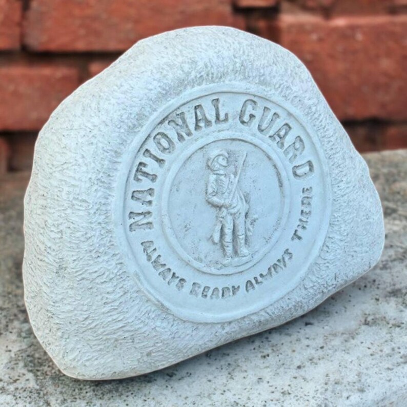 9" Soldier Rock Statue, Garden Stone Decor, Soldier Gift Idea, Outdoor ...