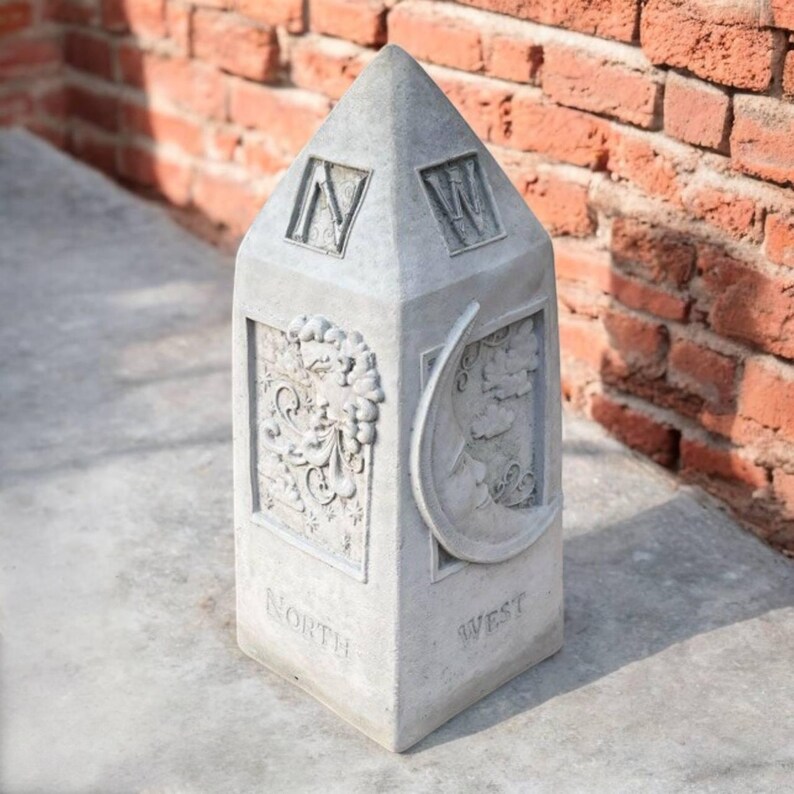 18" Seasonal Marker Sculpture, Lawn Stone Ornament, Garden Rock Decor ...