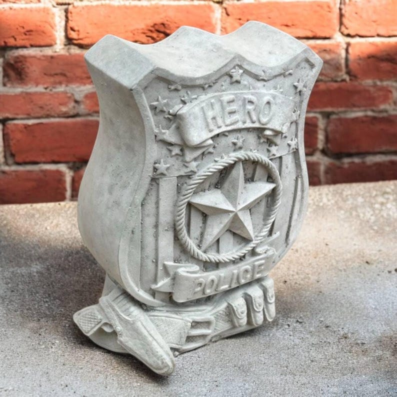 6" Police Department Statue, Garden Police Decor, Yard Cop Ornament ...