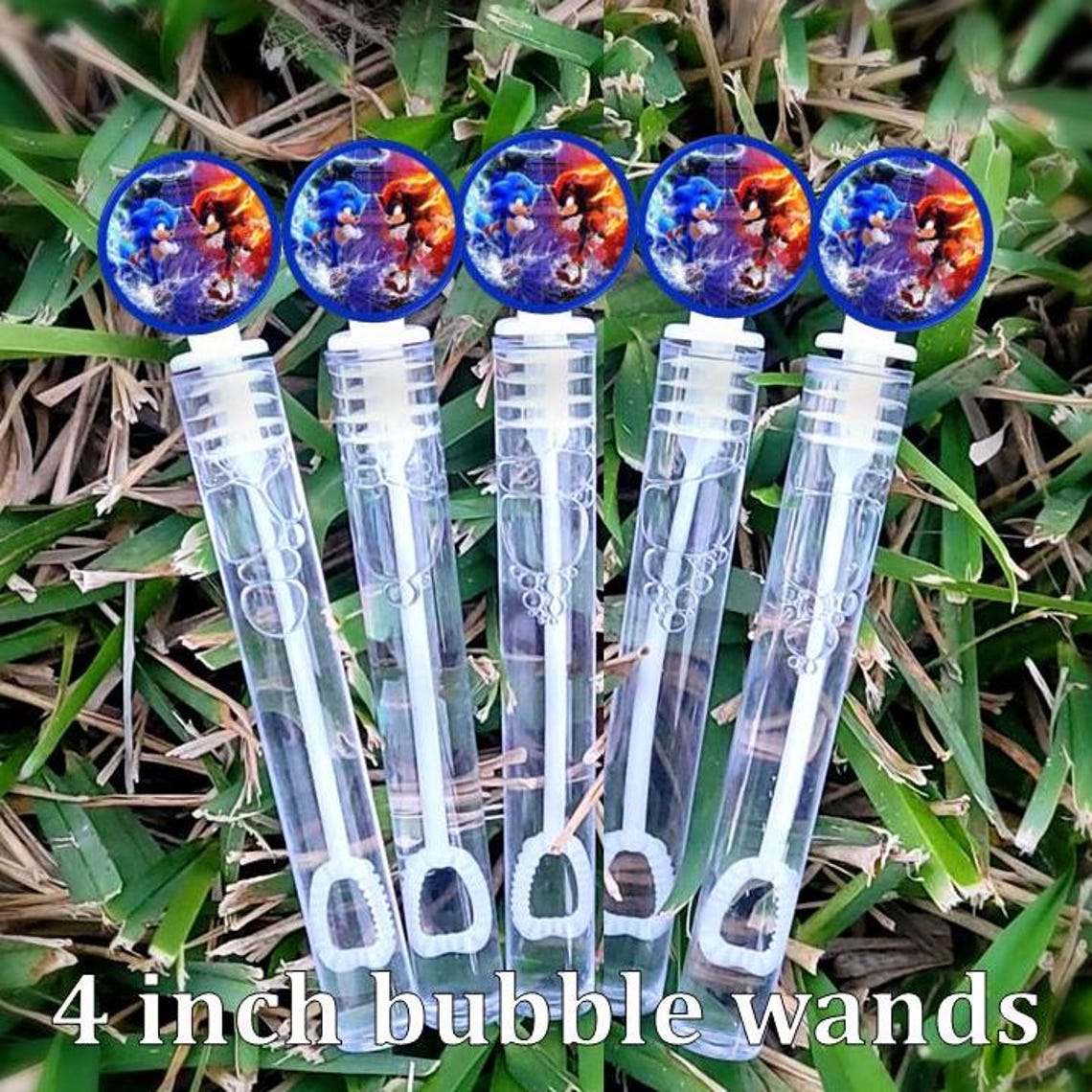 5 Bubbles - Sonic VS Shadow Bubble Wands - Sonic Favors - Sonic Party ...