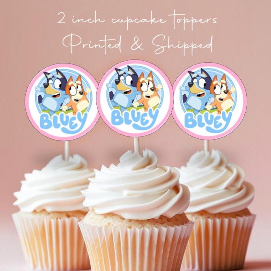 Bluey Cupcake Toppers - Bluey Favors - Bluey Party Favors - Classroom ...
