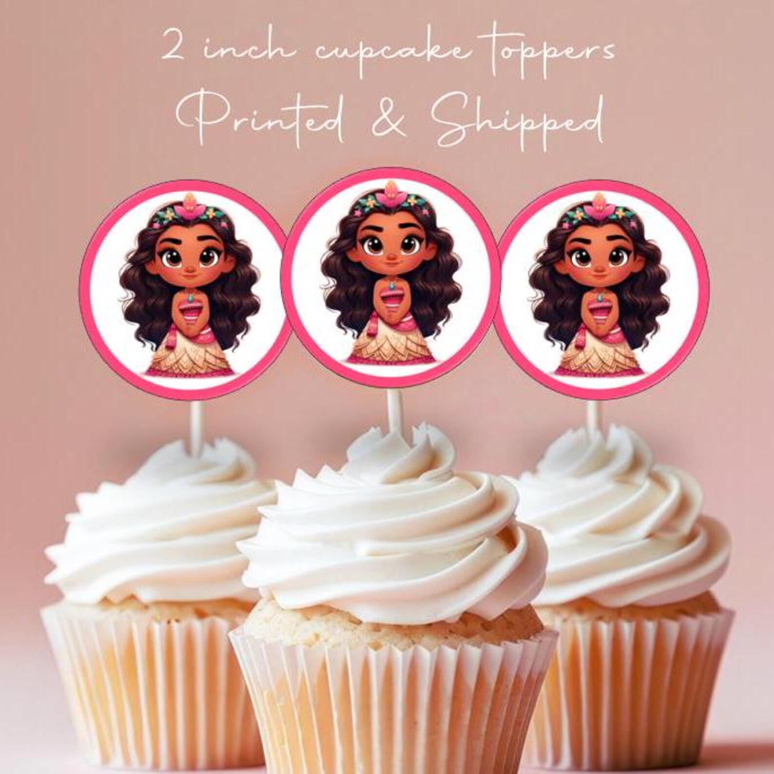 Moana Cupcake Toppers - Moana Favors - Moana Party - Classroom Gifts ...