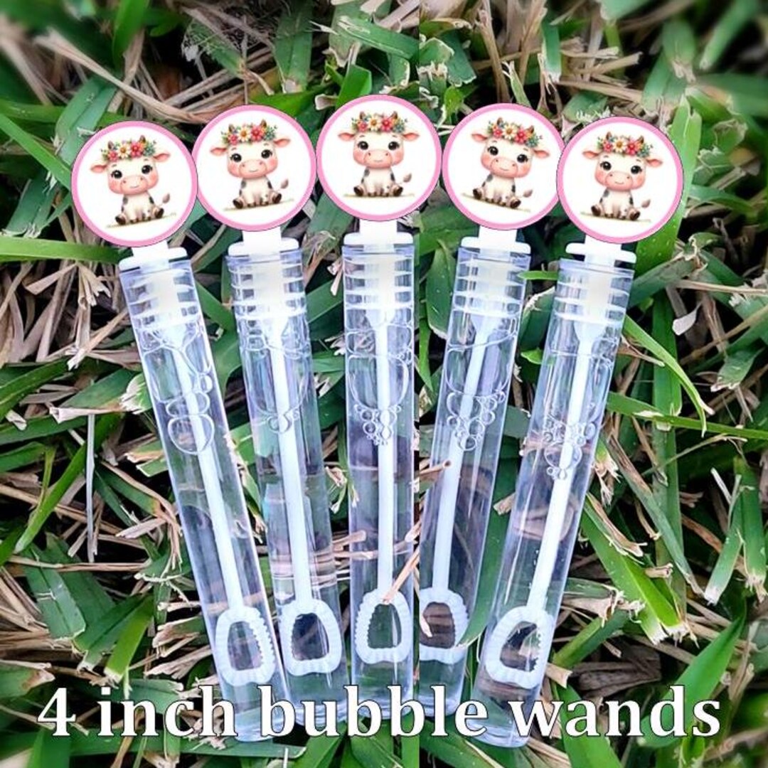 8 Bubbles - Cute Cow Bubble Wands - Cow Favors - Cow Party Favors ...