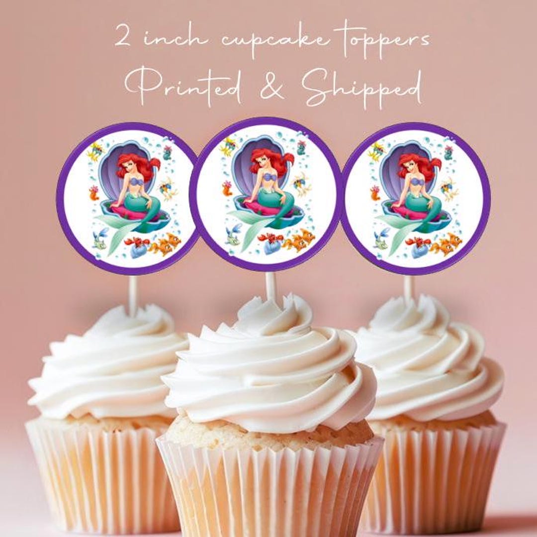 Ariel Cupcake Toppers - Ariel Favors - Little Mermaid Party - Ariel ...