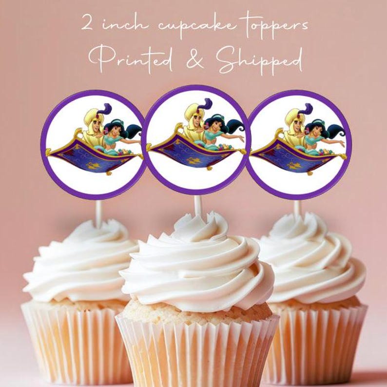 Princess Jasmine Cupcake Toppers Jasmine Favors Aladdin Favors ...