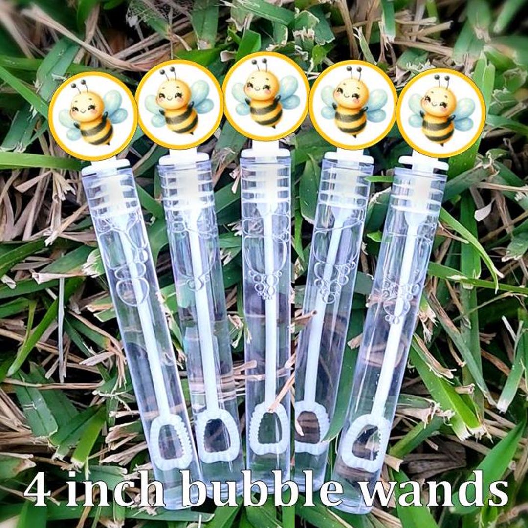 5 Bubbles - Bumble Bee Bubble Wands - Bee Favors - Bee Party Favors ...