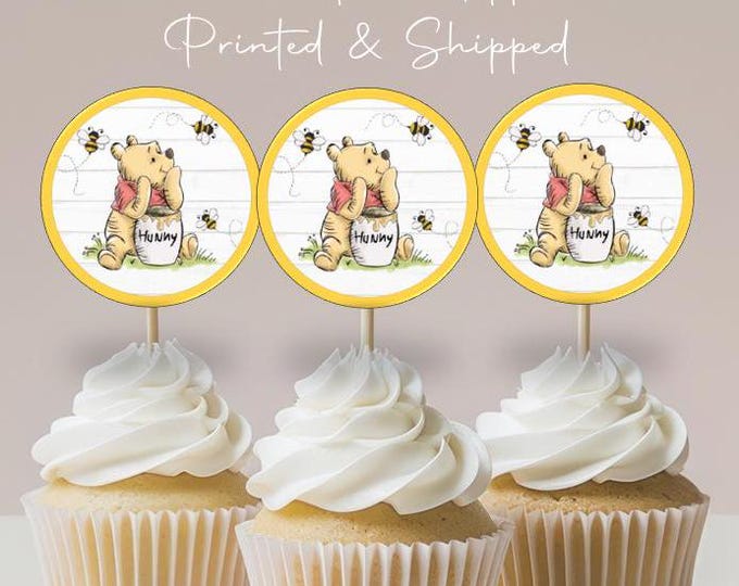 Winnie Pooh Cupcake Toppers - Pooh Favors - Classroom Gifts - Pooh ...
