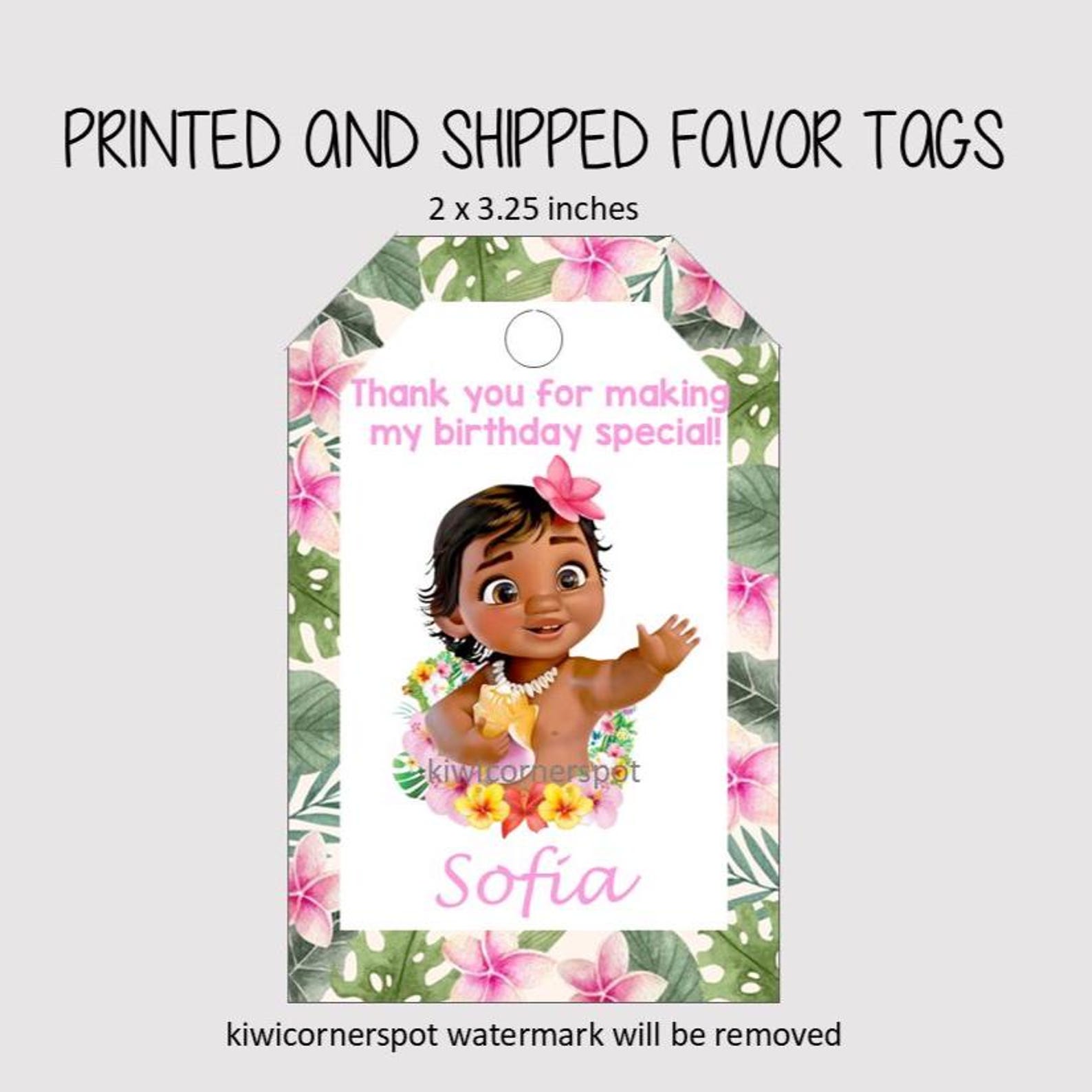 8 Thank You Tags - Favor Tags - Moana Bubble Wands - Moana Favors ...