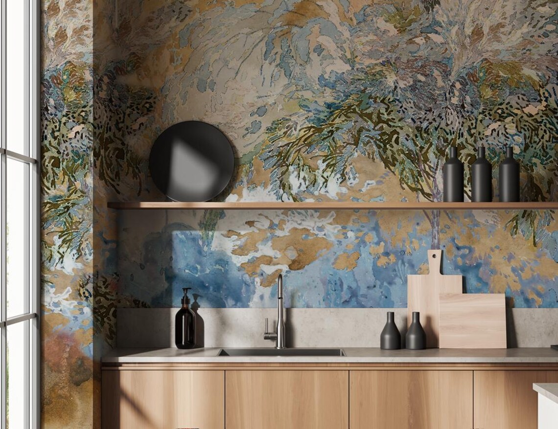 Gold Wallpaper - RADIENT LANDSCAPE - Etsy
