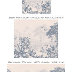 Tropical Wallpaper - Mural - SCENIC LANDSCAPE Tonal Blue - Etsy