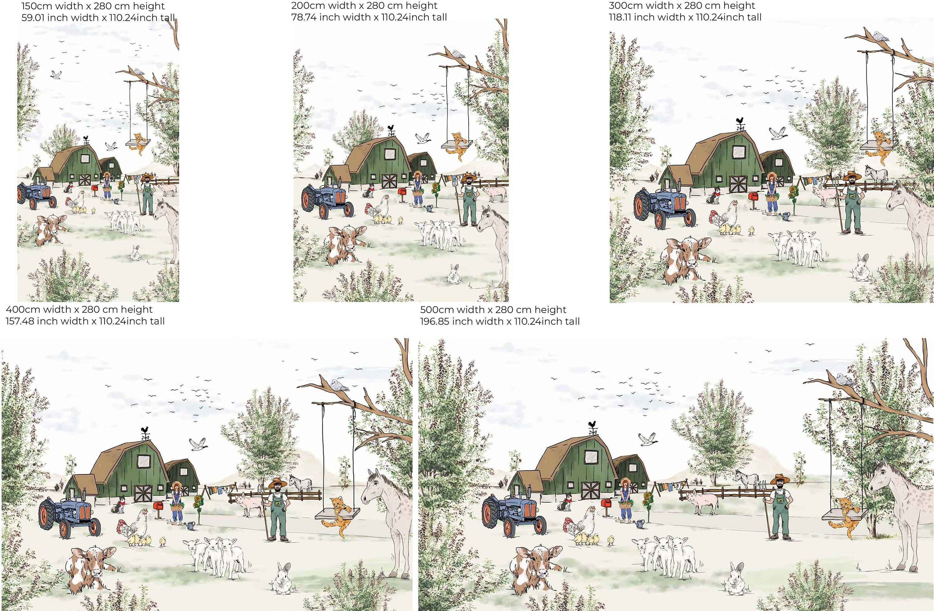 Farm Wallpaper - Mural - ANIMAL FARM - Etsy