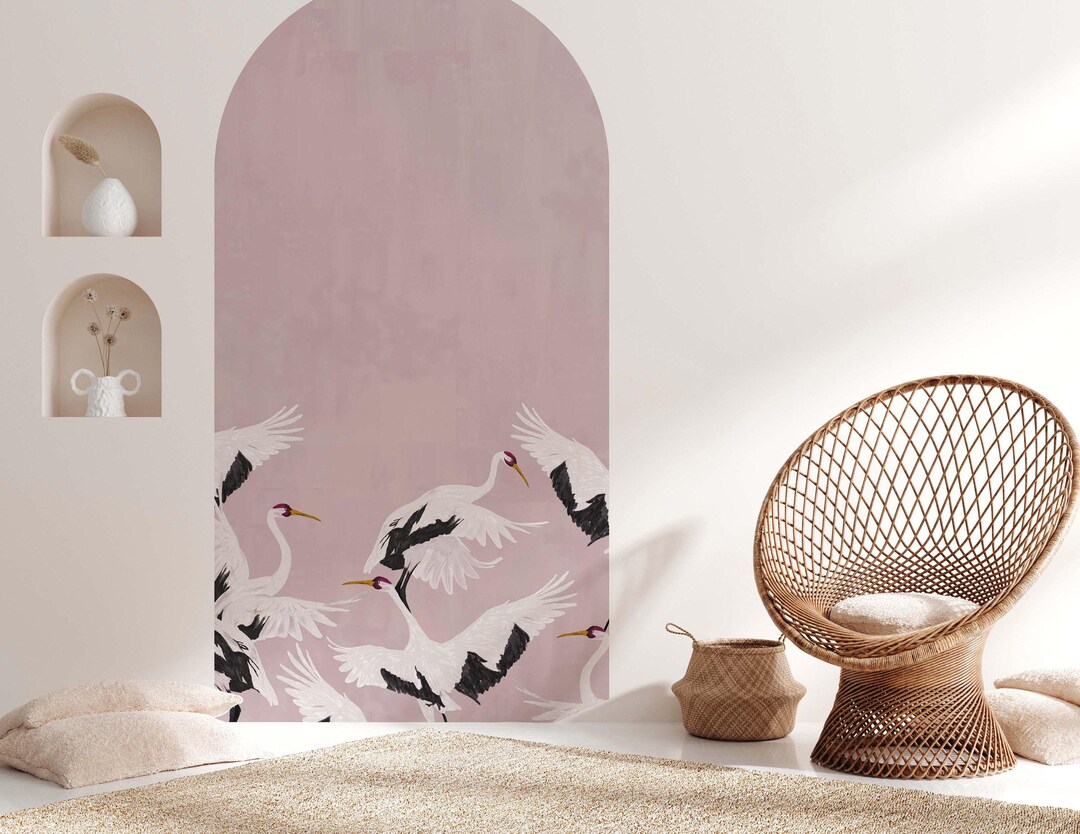 Peel and Stick Arch Wallpaper Decal - Stork Pink - Etsy