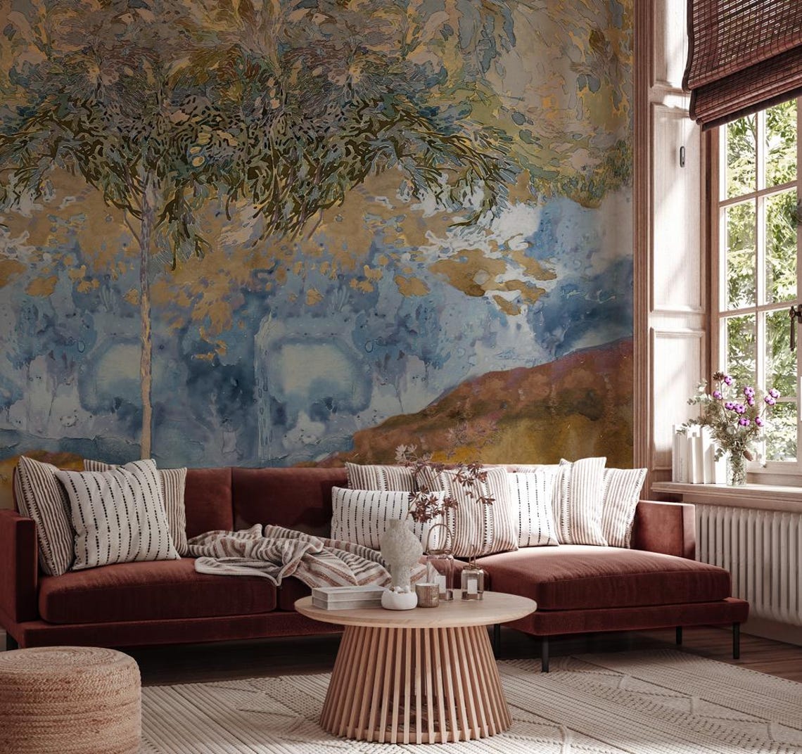 Gold Wallpaper - RADIENT LANDSCAPE - Etsy
