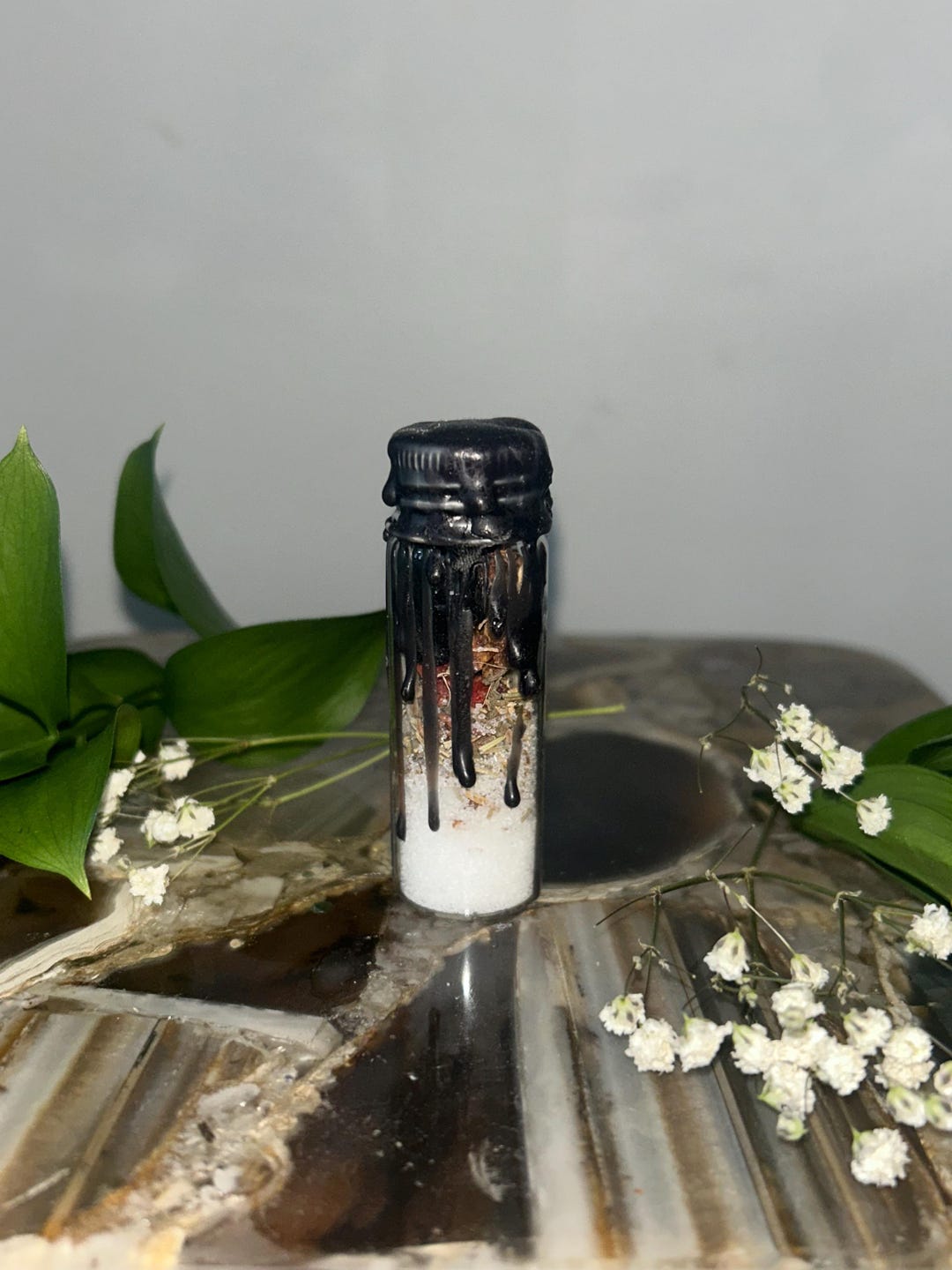 Manifestation Spell Jar, Herb and Crystal Infused Small Glass Bottle - Etsy