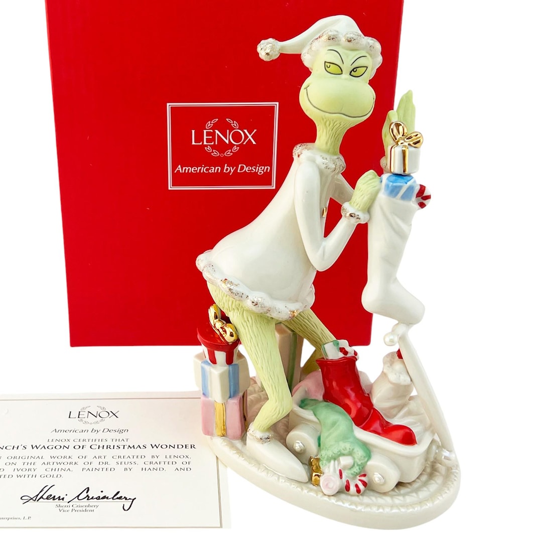 Lenox China Grinch's Wagon of Xmas Wonder Grinch Figurine MIB COA - Etsy