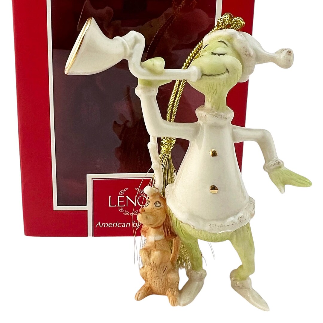 Lenox China GRINCH Sounding the Horn Who Stole Xmas Tree Ornament NOS ...