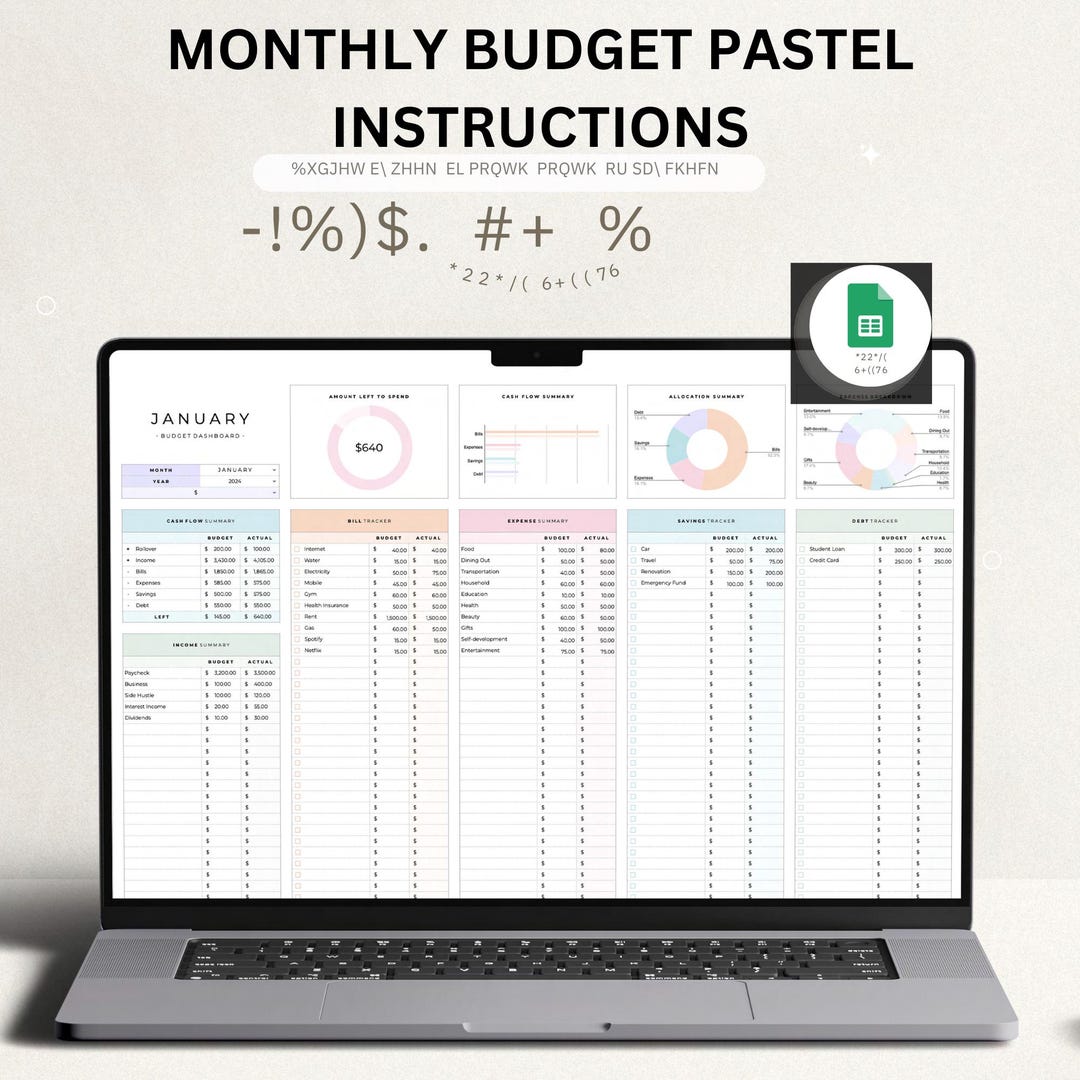 Monthly Budget Planner Monthly Budget Organizer Finance Tracker ...