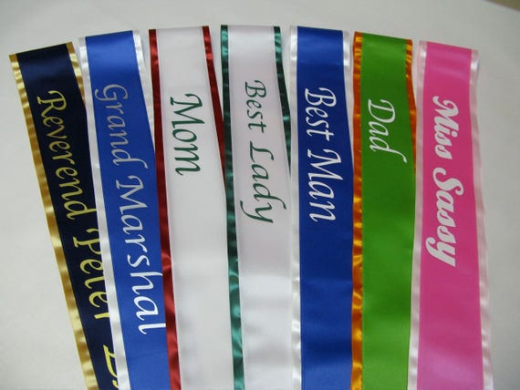 Bordered Sash W/ Your Title and Any Colors - Etsy
