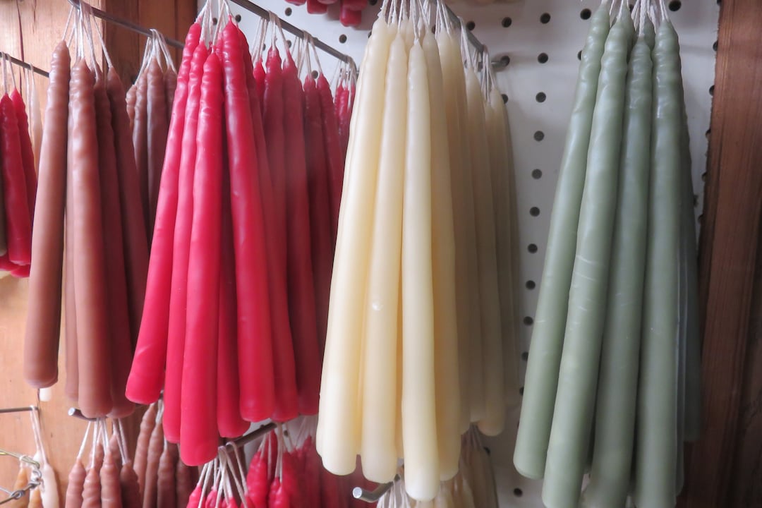 5 Joined 8" Candles, Hand Dipped Primitive Tapers - Etsy