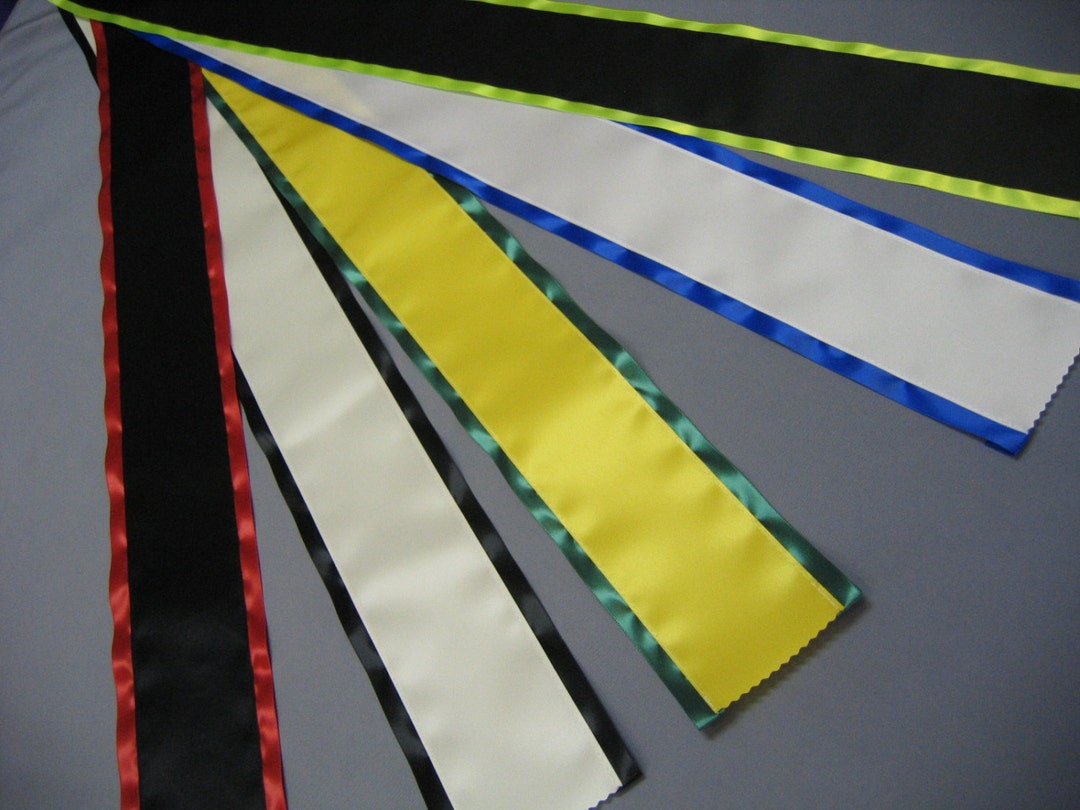Blank Sash W/satin Border W/free Sample,& Fastener 4" X 72" Complete ...