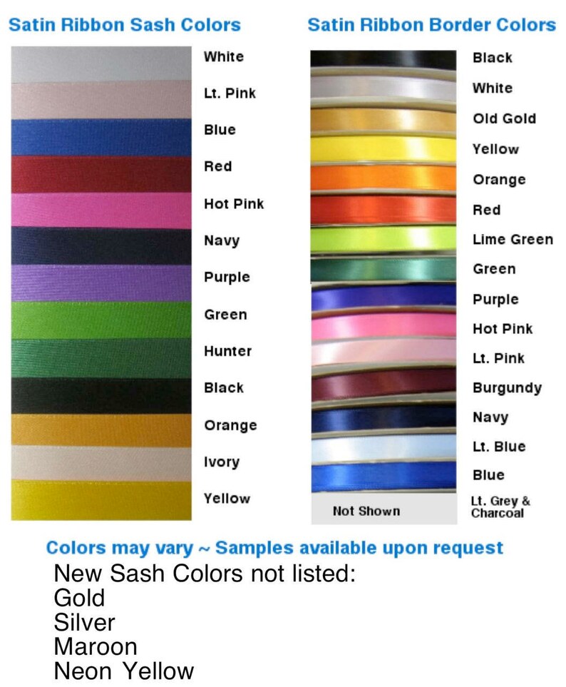 Blank Sash W/satin Border W/free Sample& Fastener 4 X - Etsy