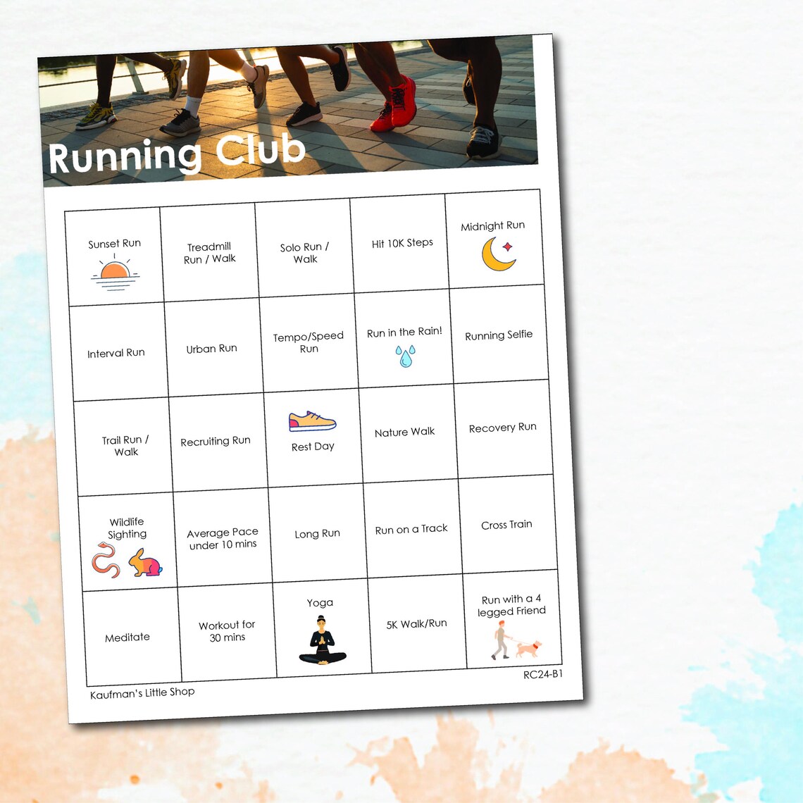 Running BINGO Cards (1) RC24-B1 - Etsy