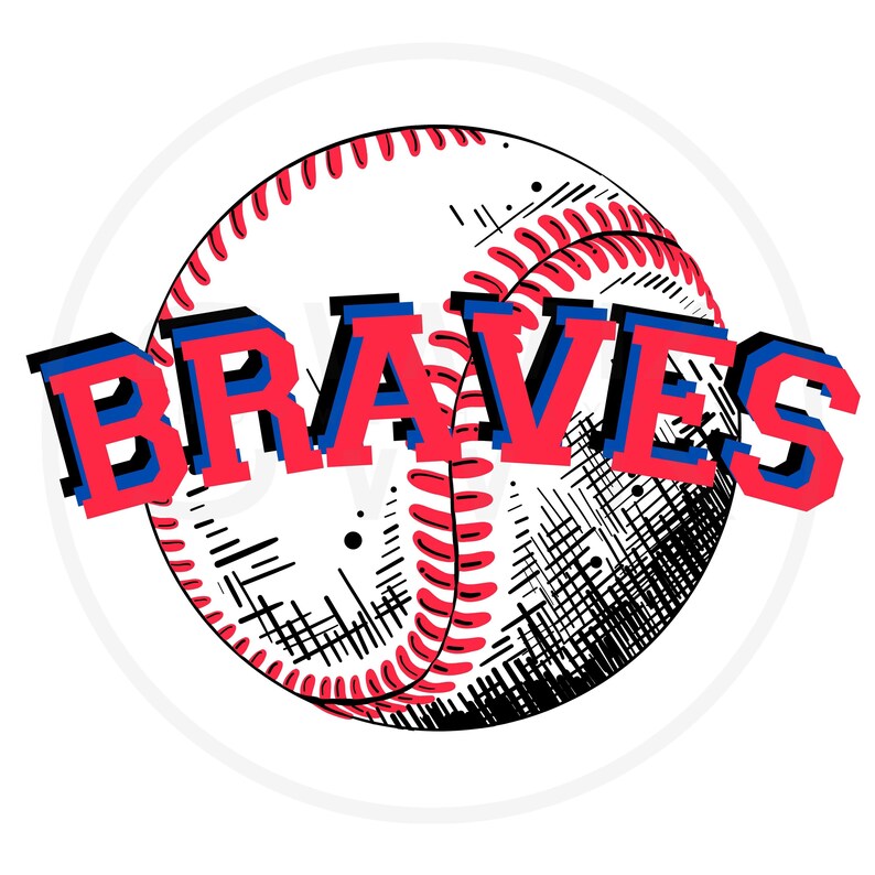 BRAVES With Baseball | Digital PNG File Only - Etsy