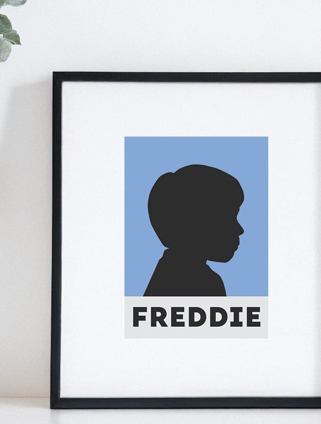 Modern Silhouette Portrait With Name | Children's Portrait - Etsy