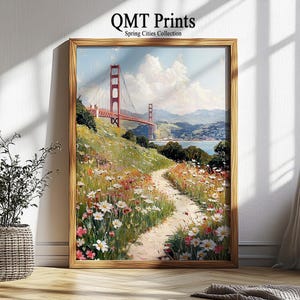 Golden Gate Bridge in the Spring | Digital Art Print | Spring Wall ...