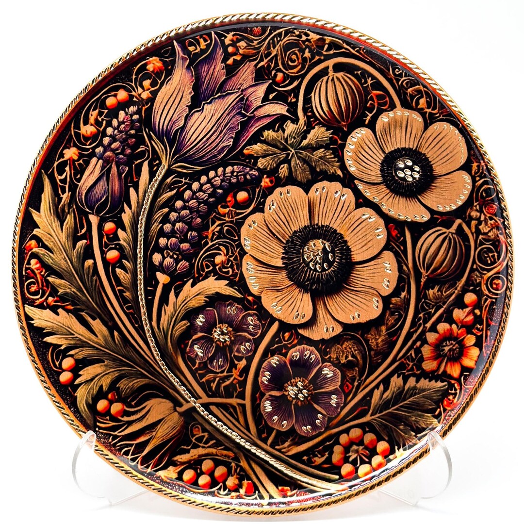 Handmade Turkish Copper Plate: Floral Decorative Wall Decor - Etsy