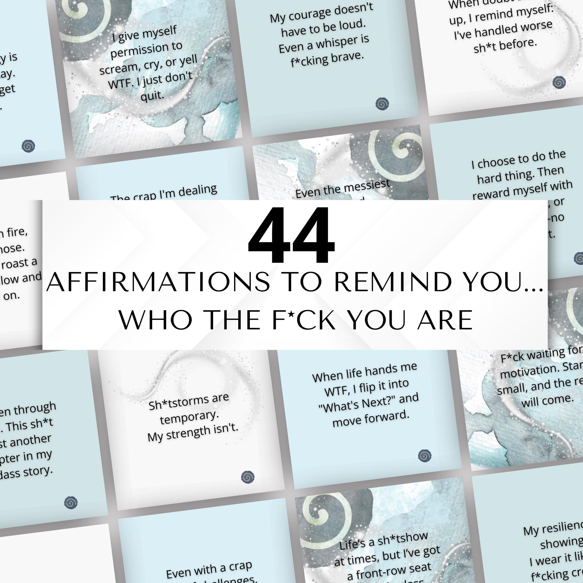 44 Printable Sweary Affirmations for Badass Women | Positive ...