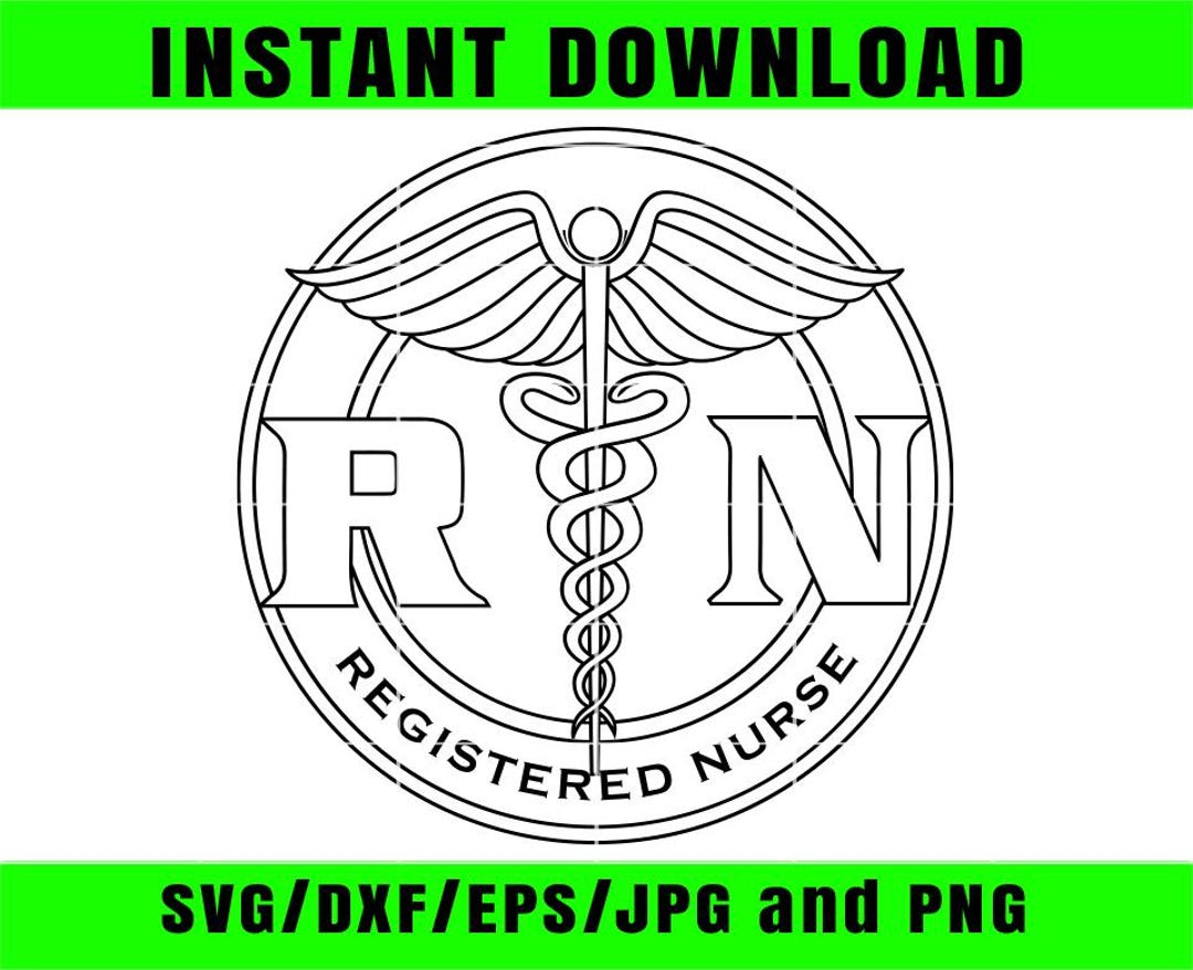 Logo infermiere registrato, logo RN SVG, icona simbolo caduceo, simbolo ...
