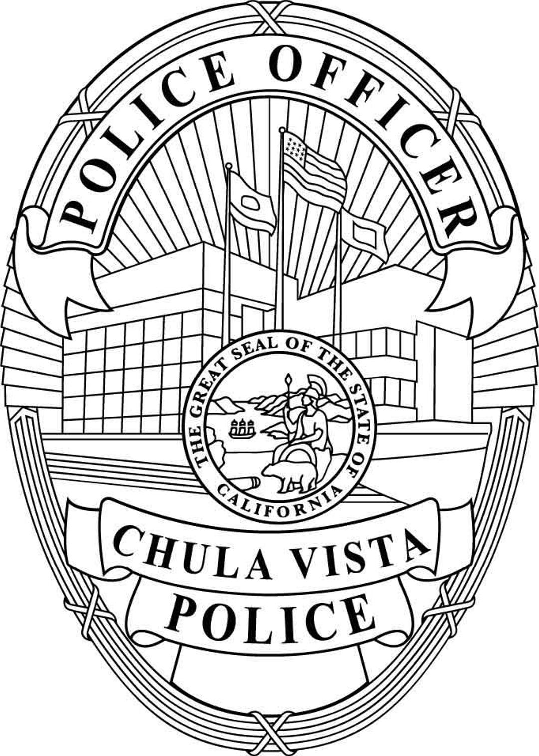 Chula Vista Police Officer Svg Badge California Police Svg Vector Black ...