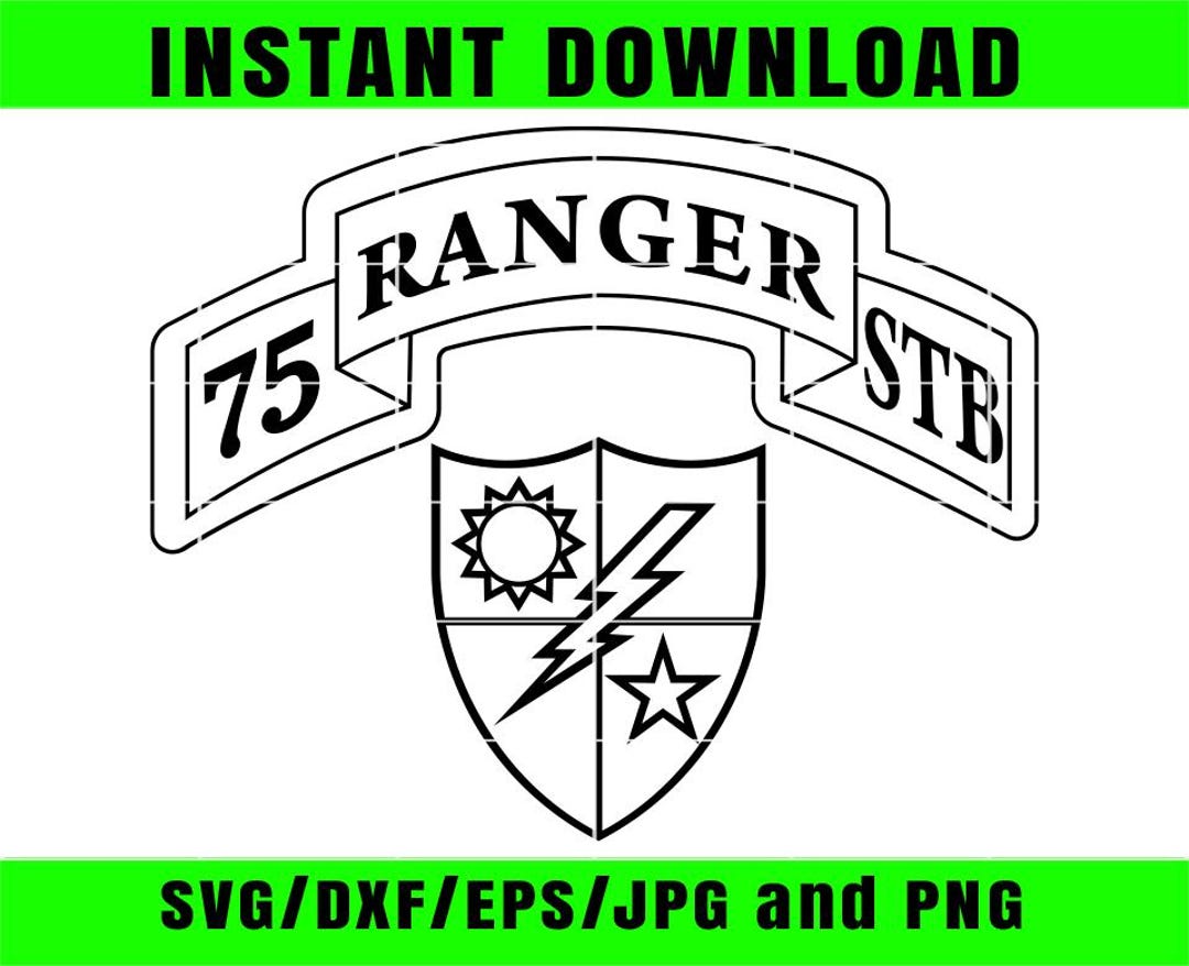 75 Ranger STB Svg Sleeve Tab Patch Rank Vector File for Laser Cutting ...
