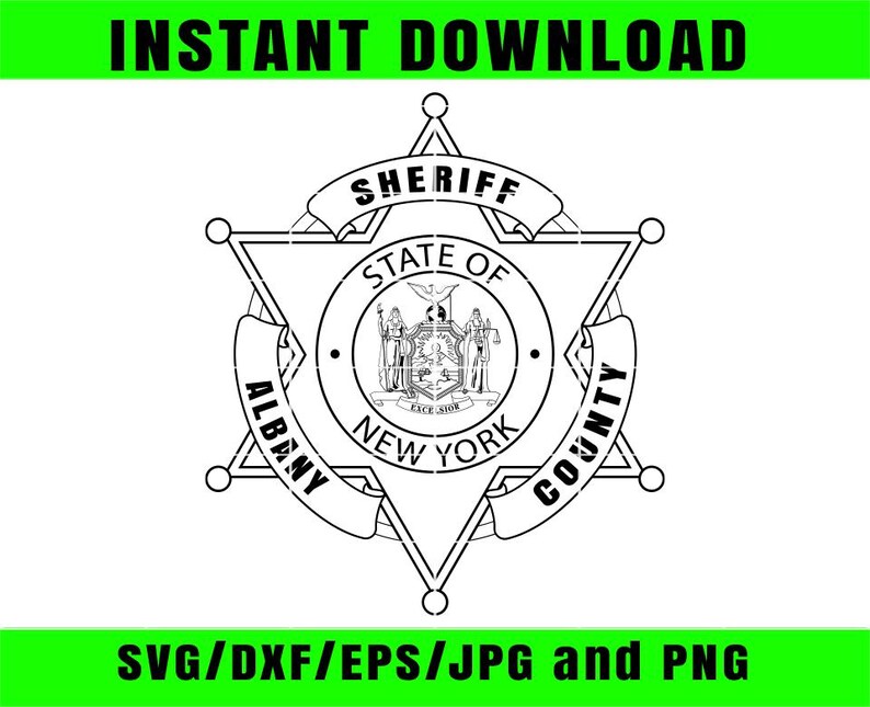 Albany County, NY, Sheriff, Svg Badge, Svg, New York State, Laser ...