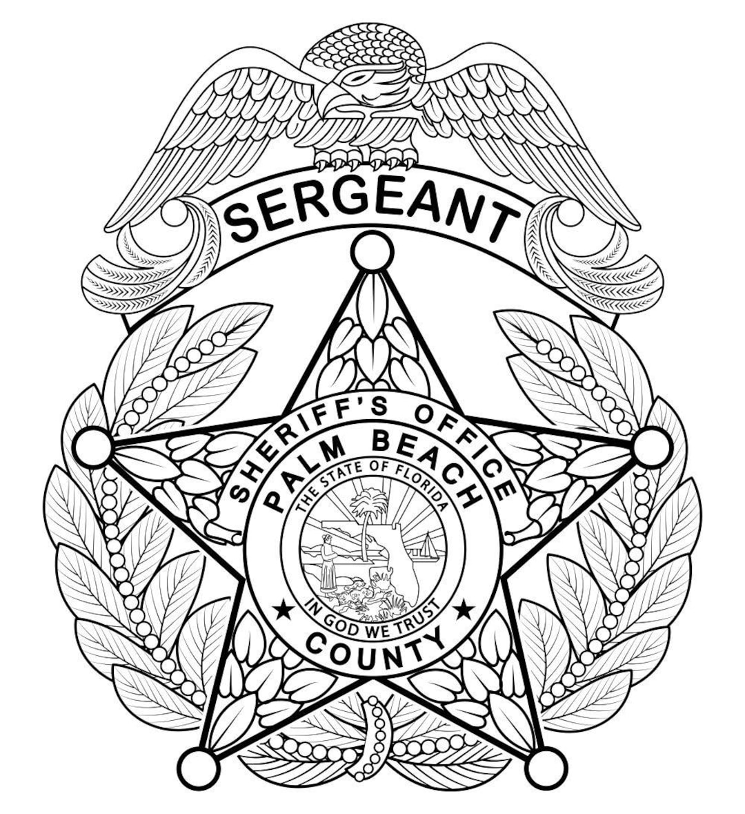 Palm Beach Sheriffs Office Sergeant Badge Svg Vector File Eps Dxf Cnc ...
