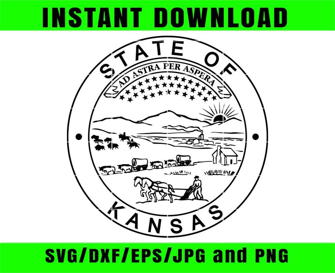 Kansas State Seal Vector SVG DXF Cnc Laser Cut, Cricut Svg, Laser ...